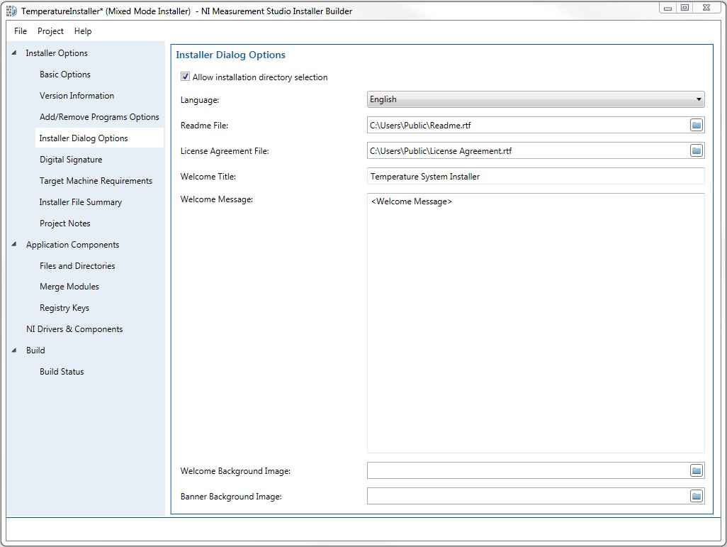 Getting Started with Measurement Studio Installer Builder - NI