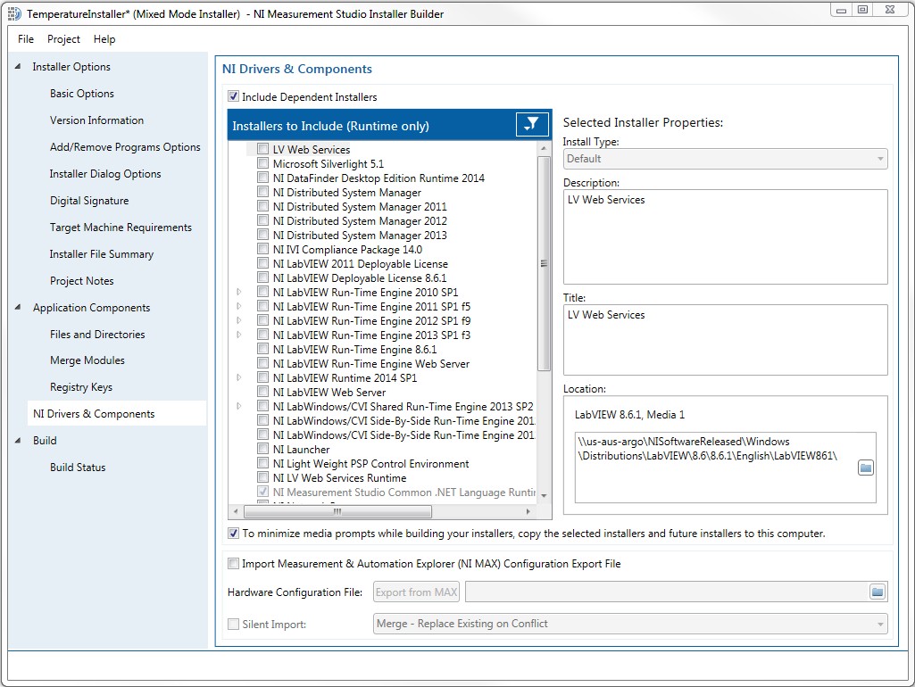 Getting Started with Measurement Studio Installer Builder - NI